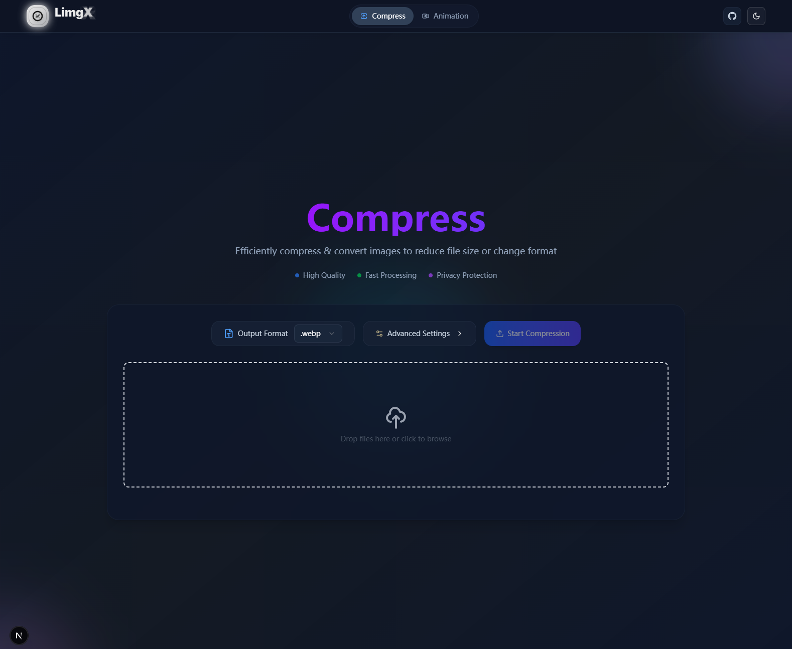 Image Compression & Conversion Tool - Local Processing Privacy Protected